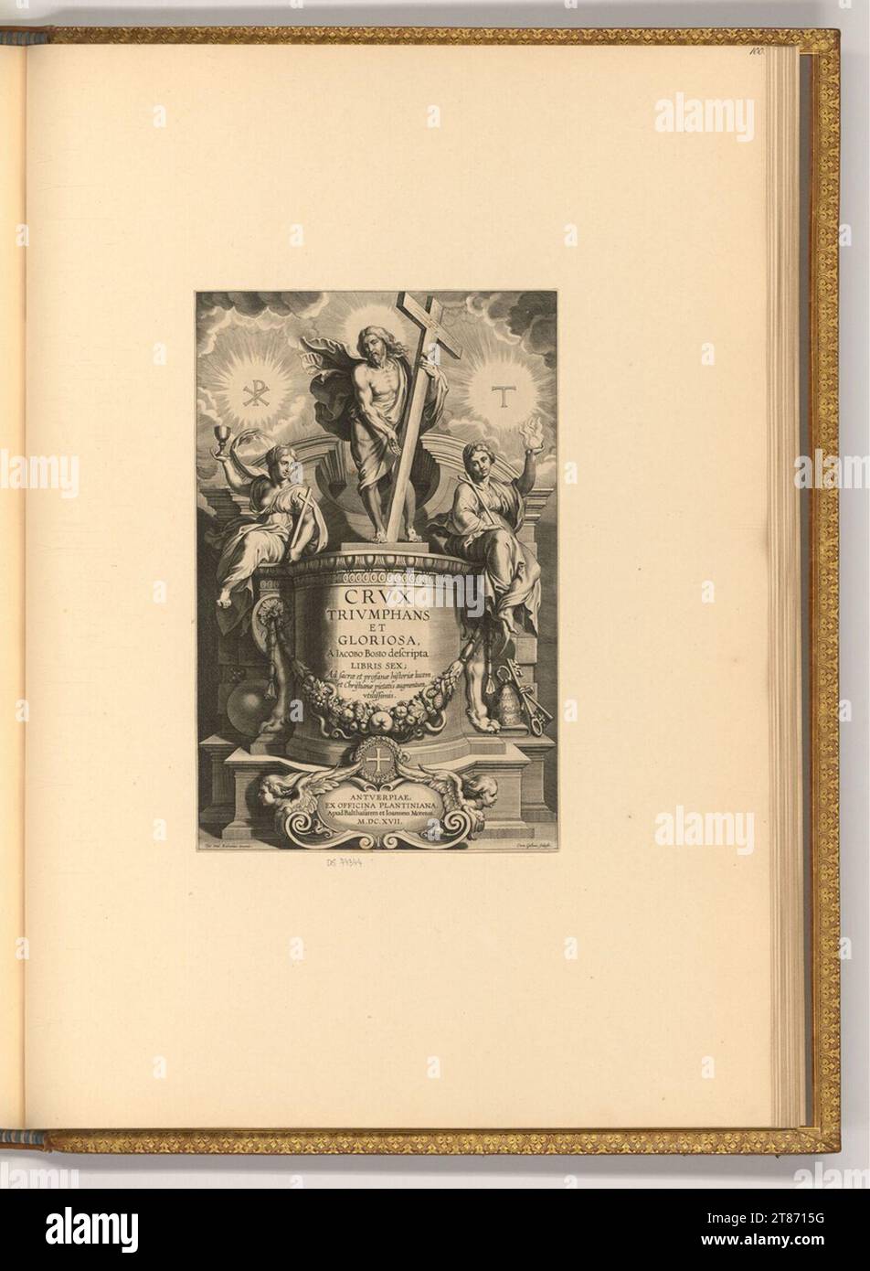 Cornelis Galle der Ältere (Engraver) Jesus with cross (title page). Copper engraving print ...