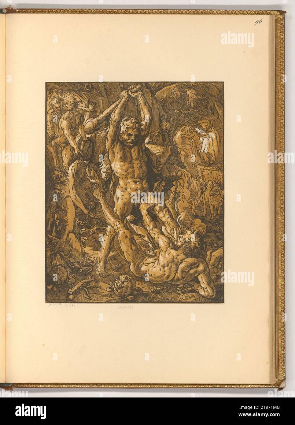 Hendrick Goltzius Hercules beats Cacus. Clair OBSCUR woodcut 1588 ...