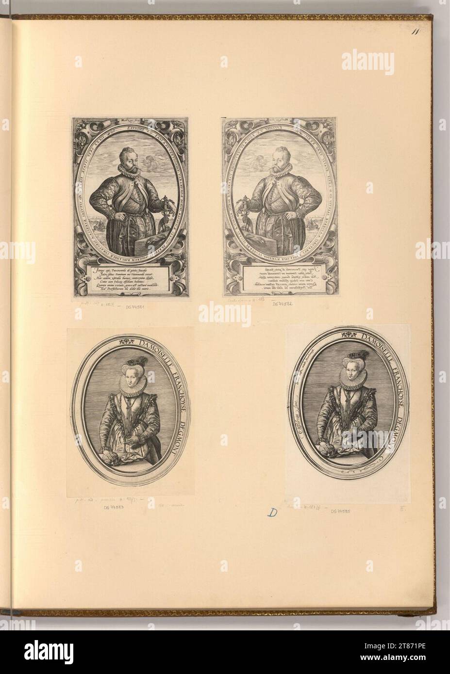 Hendrick Goltzius (Engraver) Porträt Johan van Duvenvoorde; Françoise ...