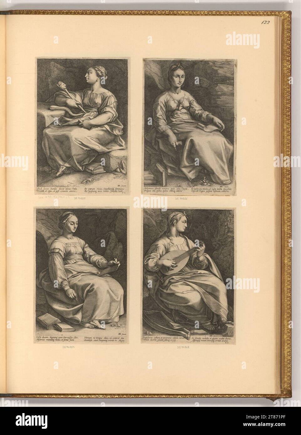Charles David (Engraver) The nine Musen (David). Copper engraving print ...