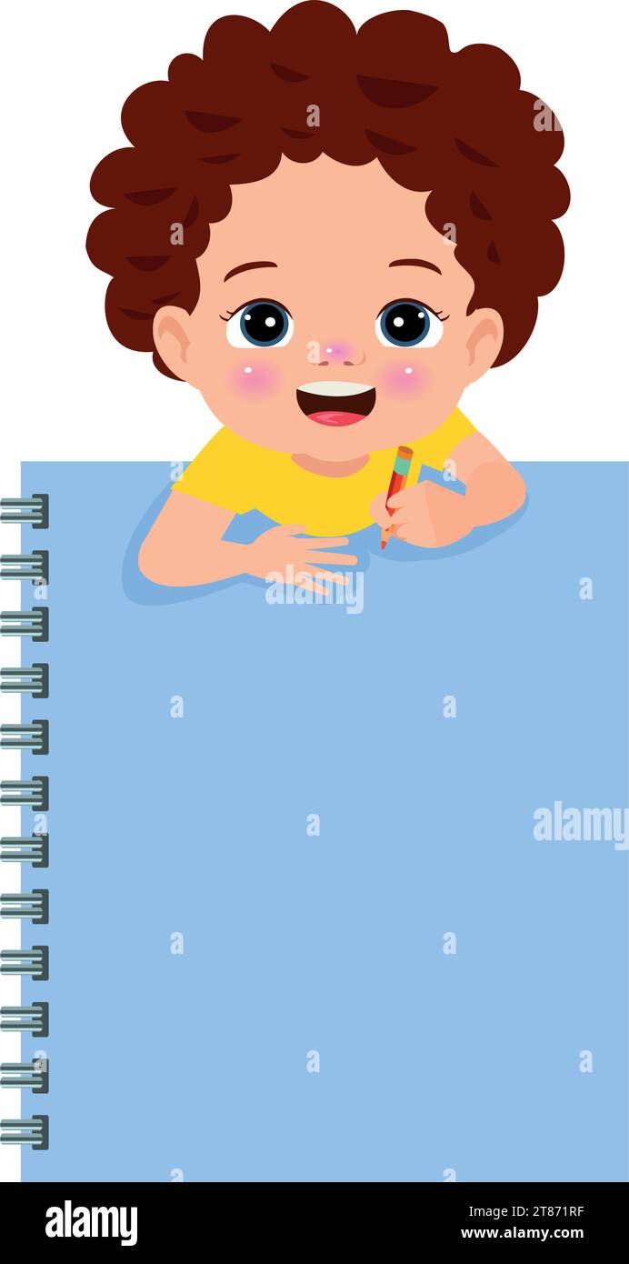 Your text here cute boy holding note paper Stock Vector Image & Art - Alamy