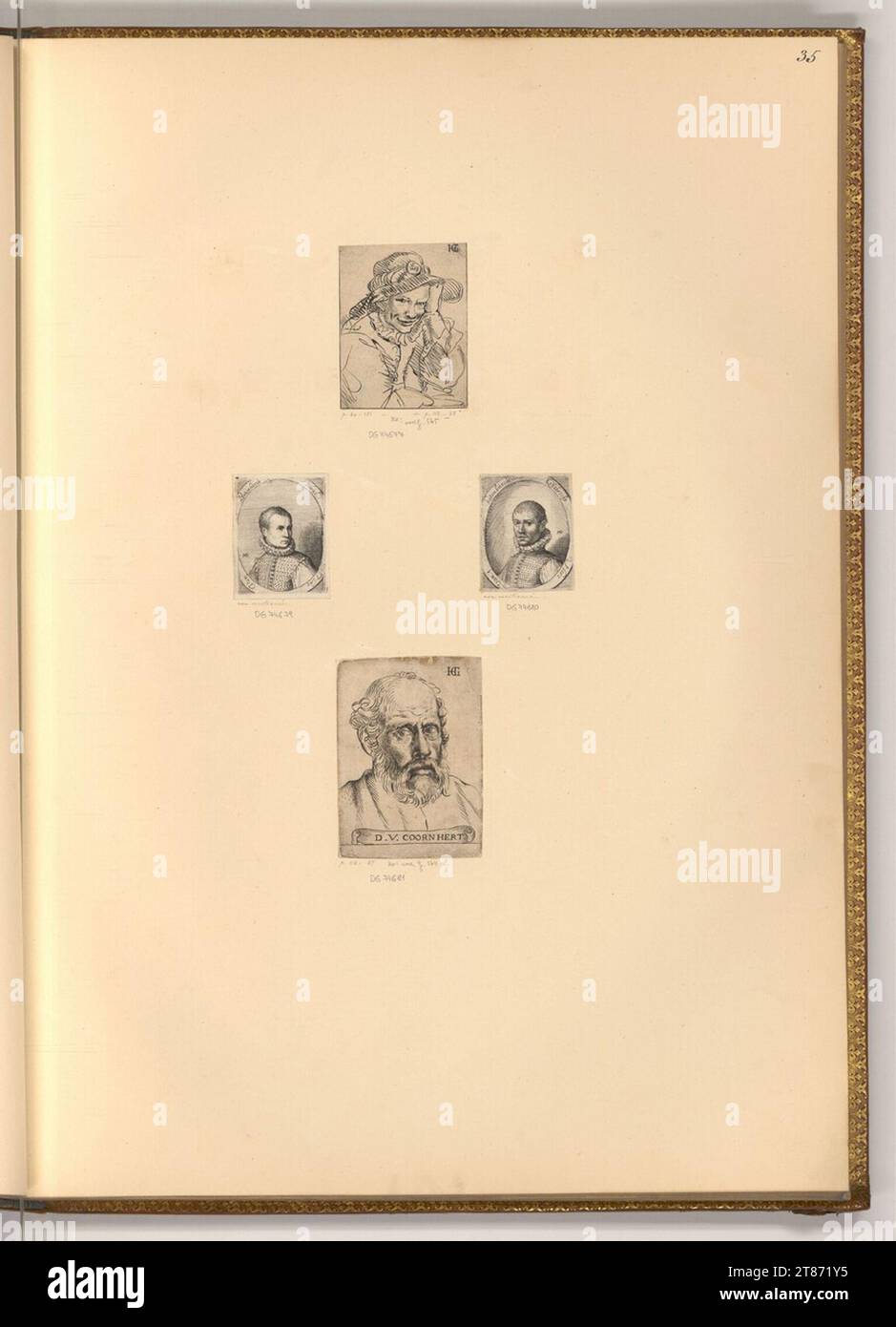 Hendrick Goltzius Portraits. Copper engraving print after 1568 Stock ...