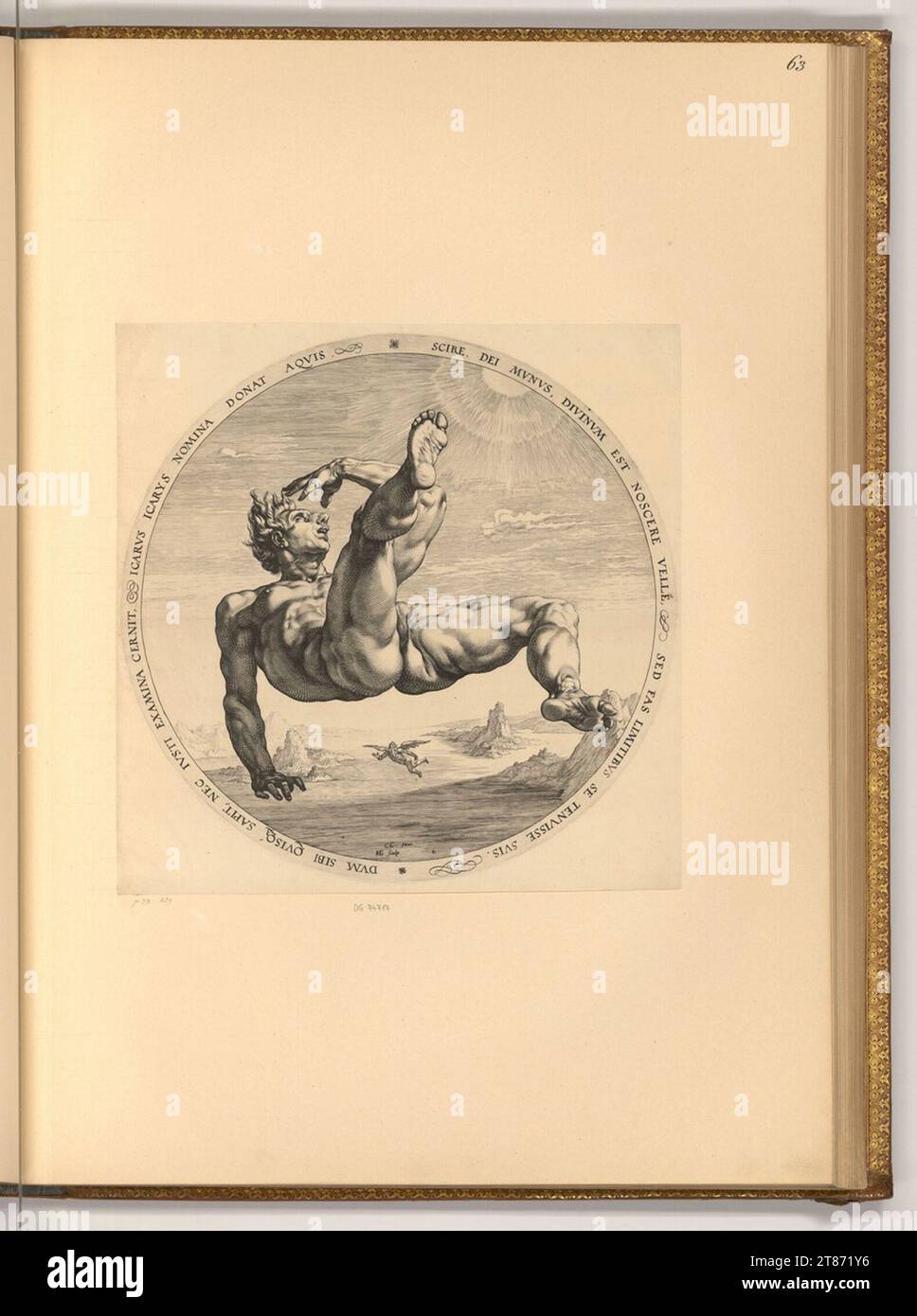 Hendrick Goltzius (Engraver) Ikarus. Copper engraving print 1588 , 1588 ...