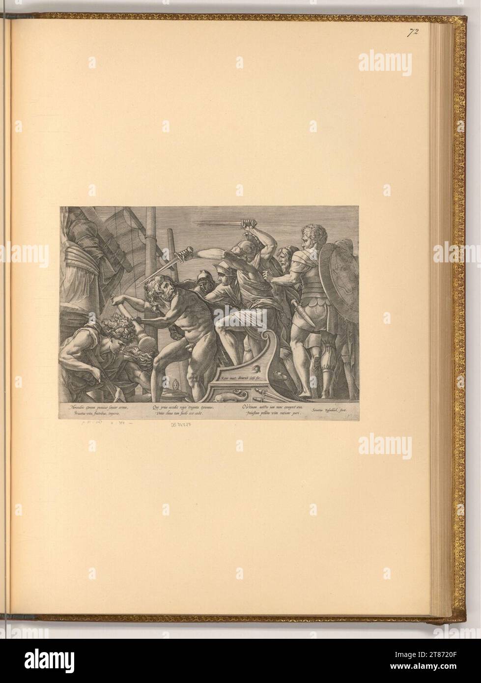 Hendrick Goltzius (Engraver) Hercules in the fight with Geryon. Copper ...
