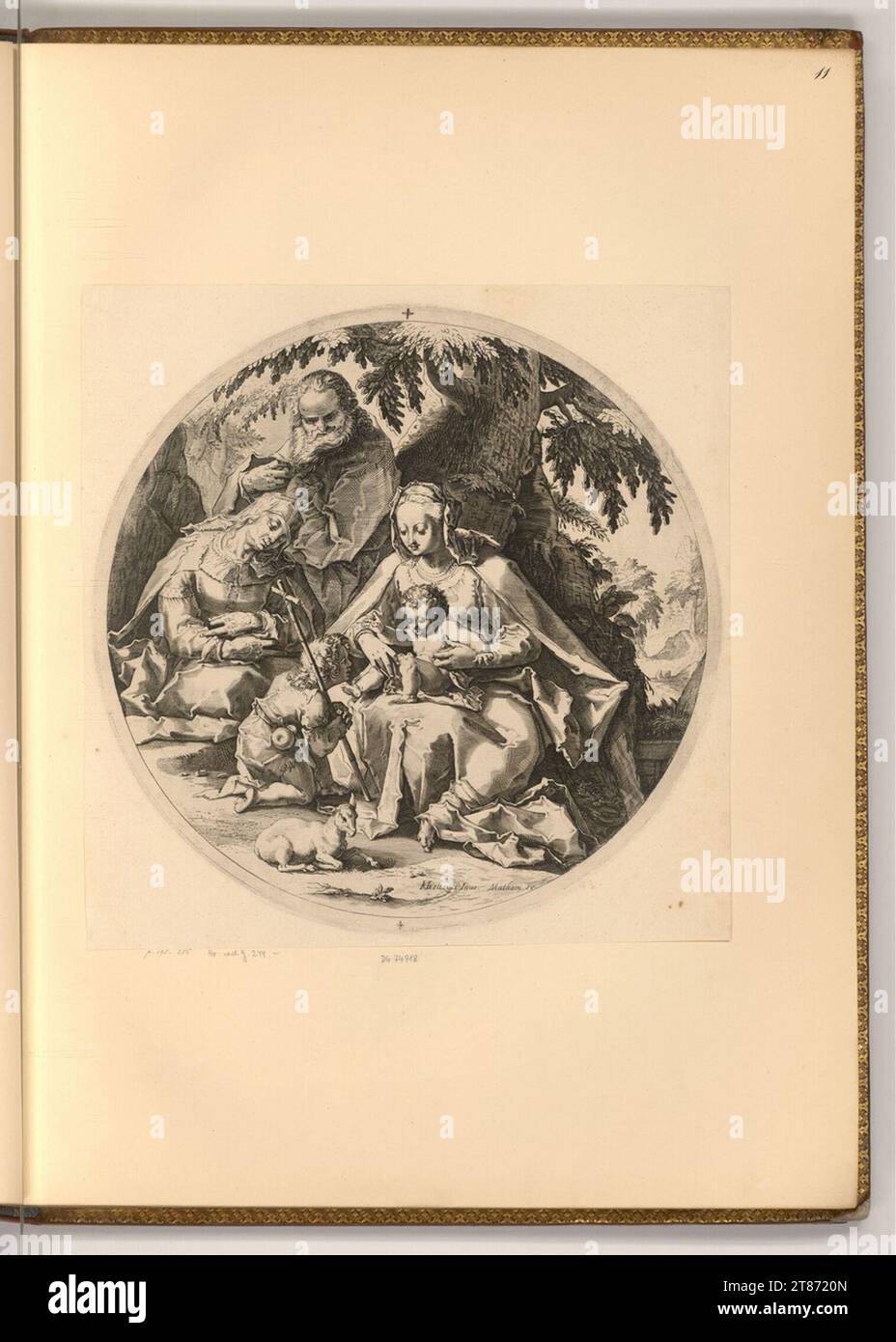 Hendrick Goltzius The holy family under a tree with Elisabeth and ...