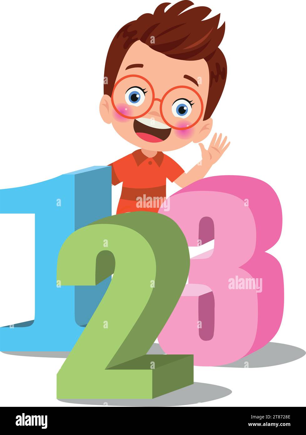 Cartoon kids with 123 numbers vector image Stock Vector Image & Art - Alamy