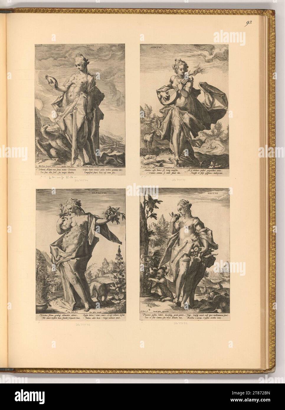 Hendrick Goltzius The senses. Copper engraving print 1596 , 1596 Stock ...