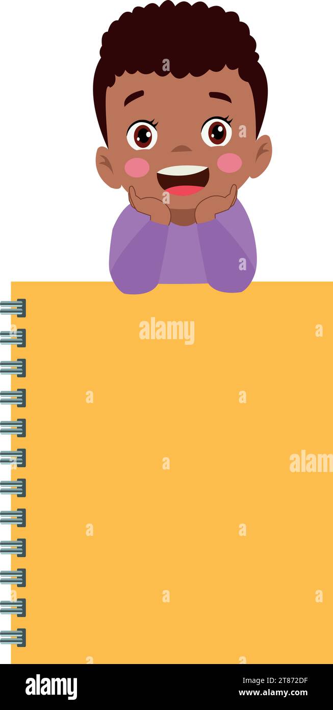 Your text here cute boy holding note paper Stock Vector Image & Art - Alamy