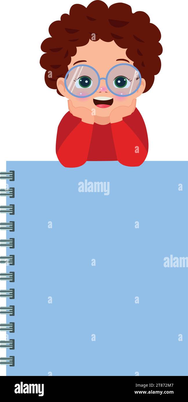 Your text here cute boy holding note paper Stock Vector Image & Art - Alamy