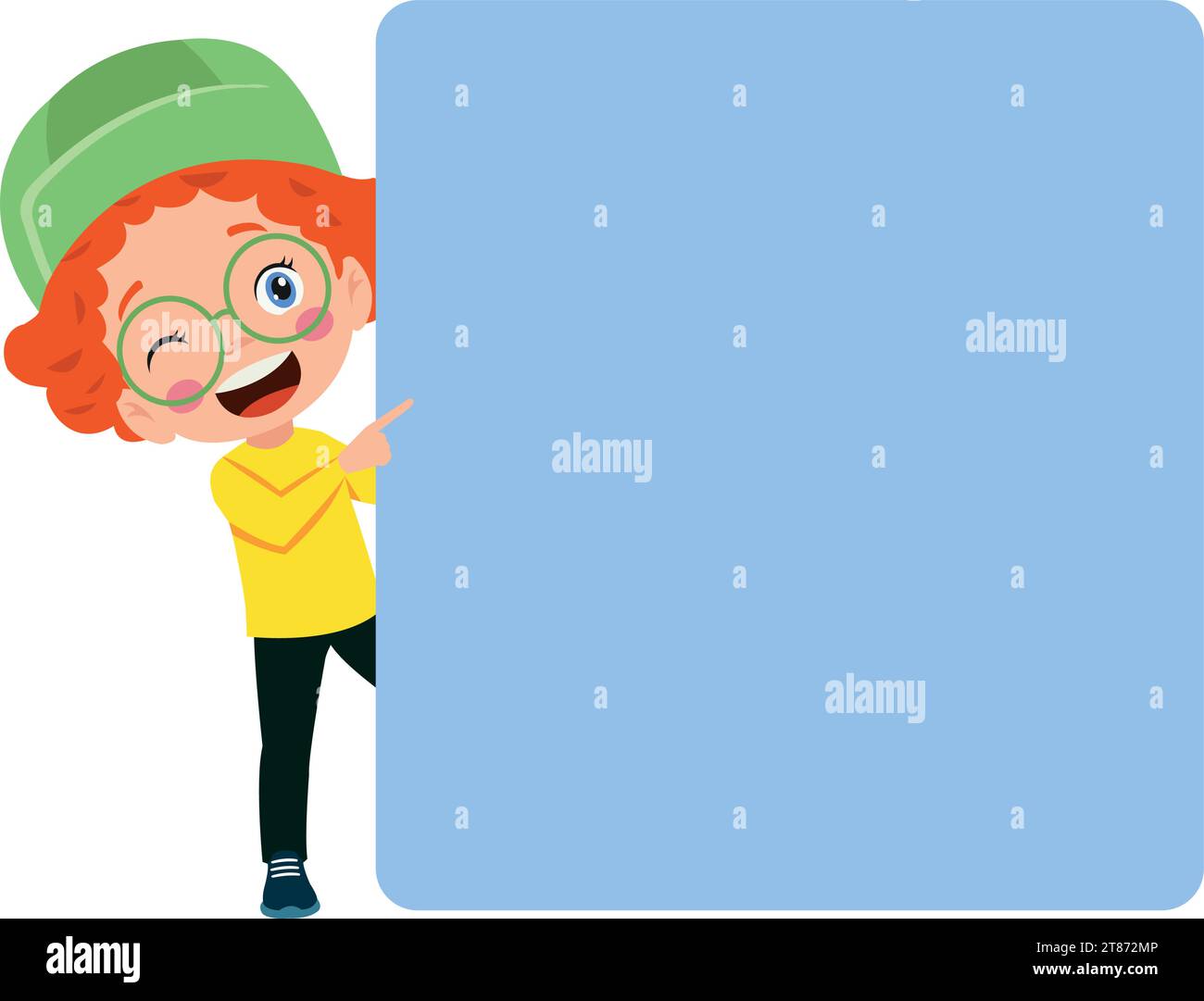 Your text here cute boy holding note paper Stock Vector Image & Art - Alamy