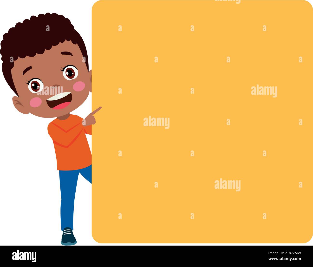 Your text here cute boy holding note paper Stock Vector Image & Art - Alamy