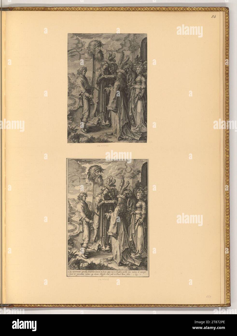 Jan Pietersz. Saenredam The daughters of Israel sing praises on David. Copper engraving print ...