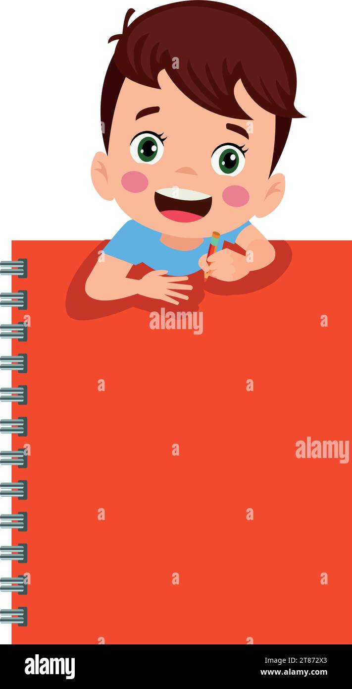 Your text here cute boy holding note paper Stock Vector Image & Art - Alamy