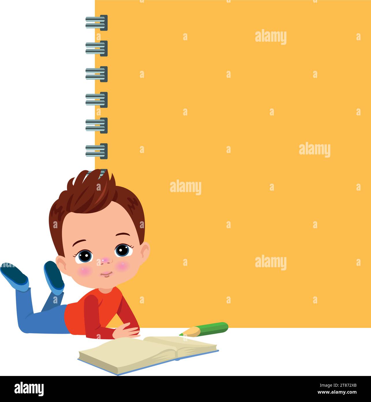 Your text here cute boy holding note paper Stock Vector Image & Art - Alamy
