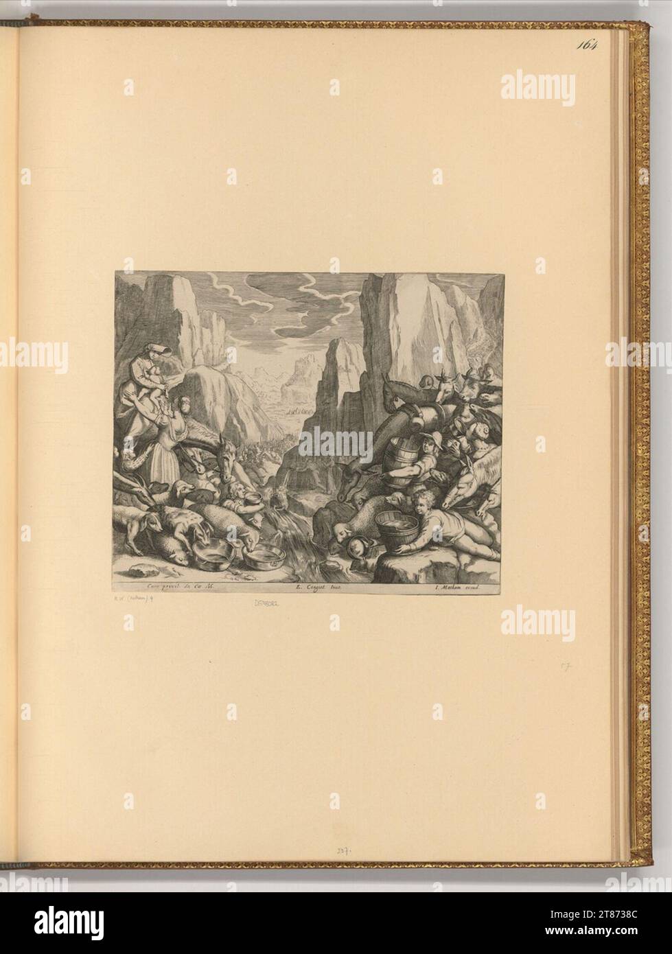 Jacob Matham (Workshop) Moses hits water from the rock. Copper ...