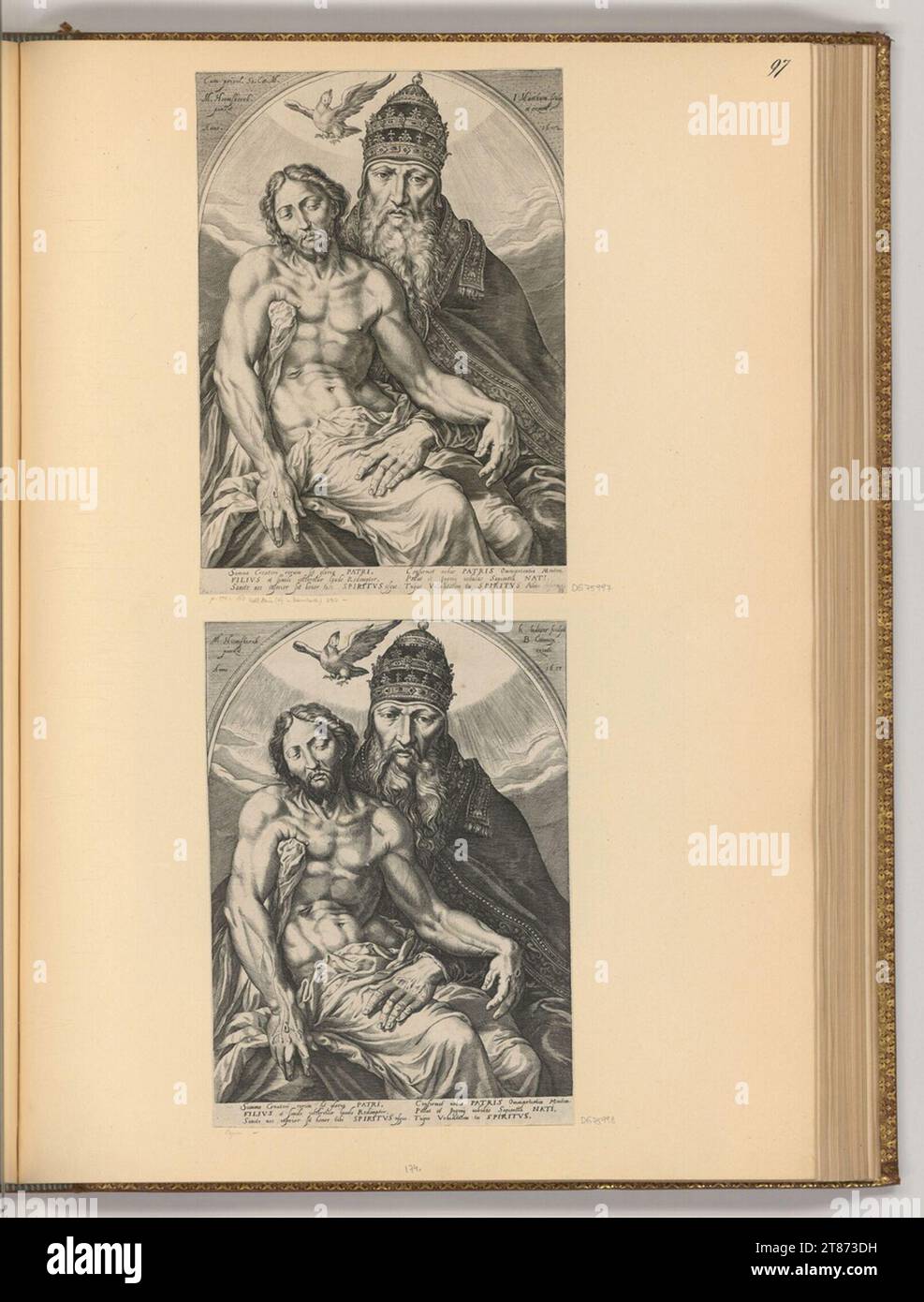 Jacob Matham (Engraver) Holy Trinity. Copper engraving print 1602; 1613 ...