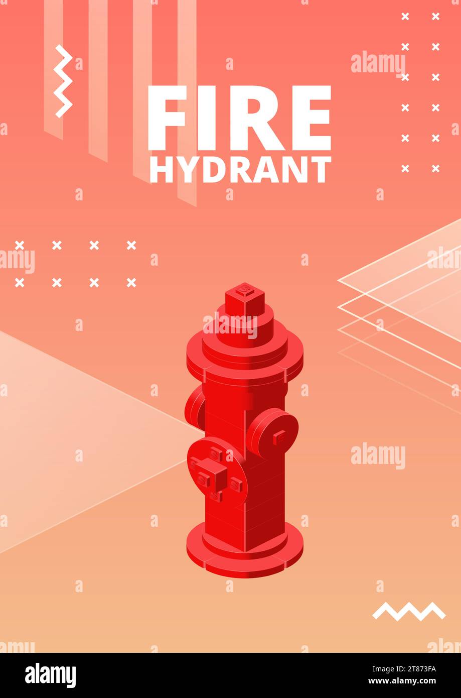 Fire hydrant poster for printing and design. Vector illustration Stock ...