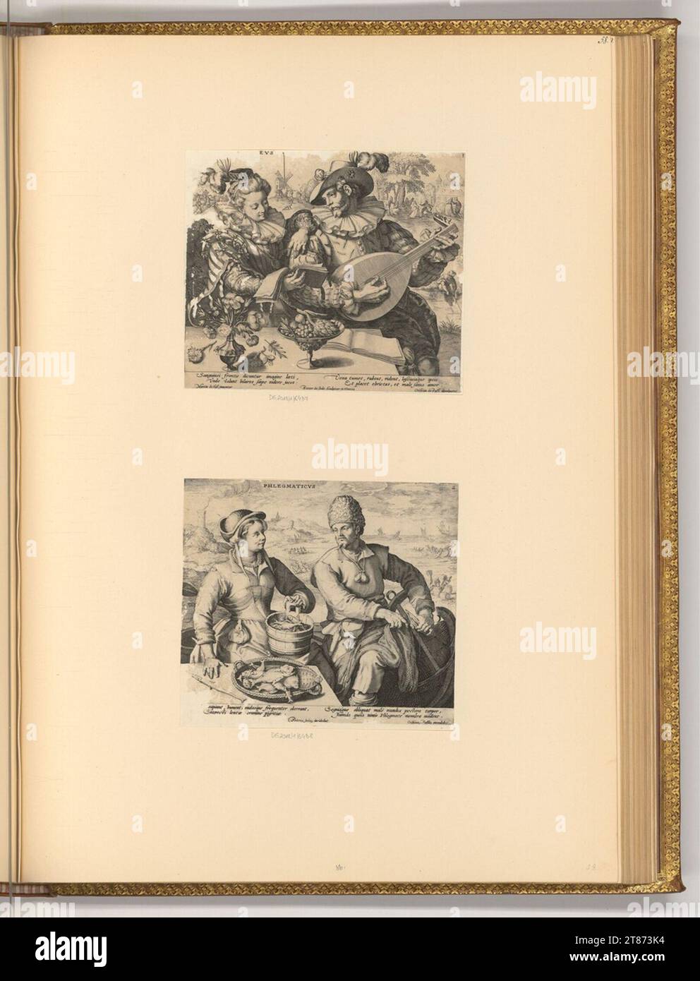 Pieter de Jode (Engraver) Sanguiniker; Phlegmatiker. Copper engraving ...