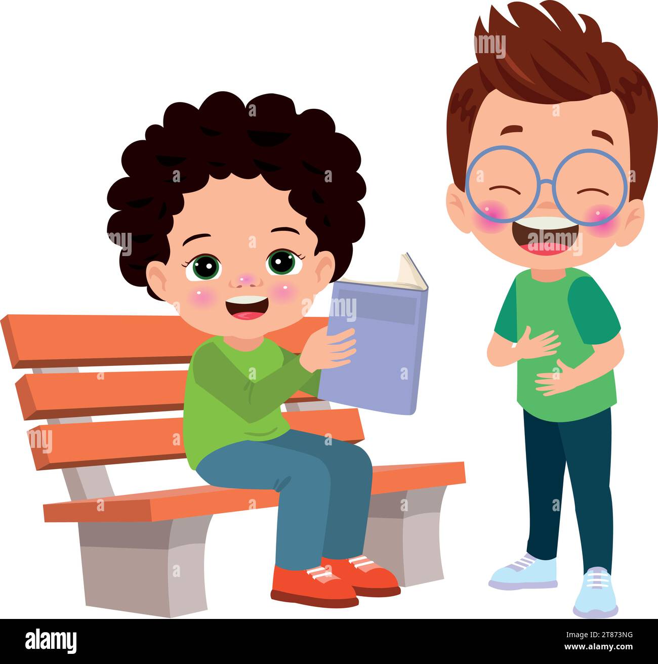 cute happy boy reading a book Stock Vector Image & Art - Alamy