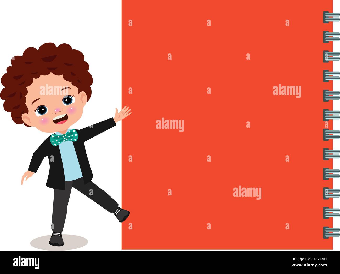 Your text here cute boy holding note paper Stock Vector Image & Art - Alamy