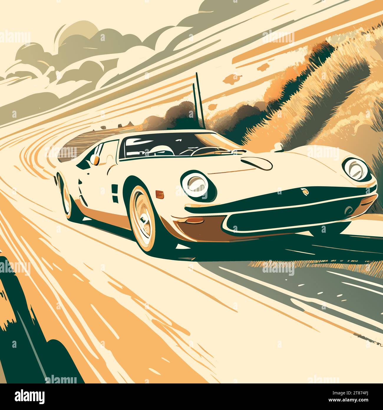 Driving car on asphalt road Stock Vector Images - Alamy