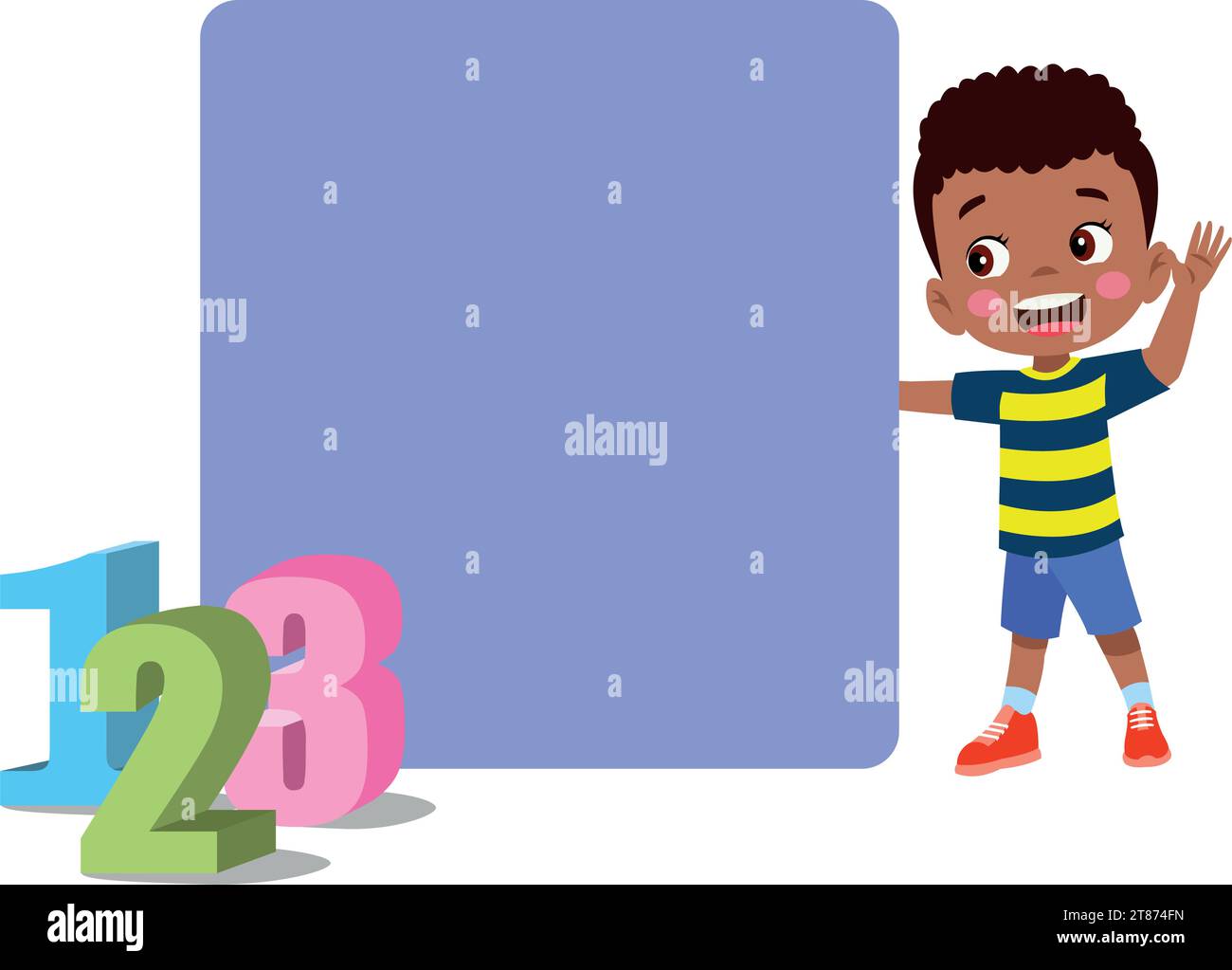 Your text here cute boy holding note paper Stock Vector Image & Art - Alamy