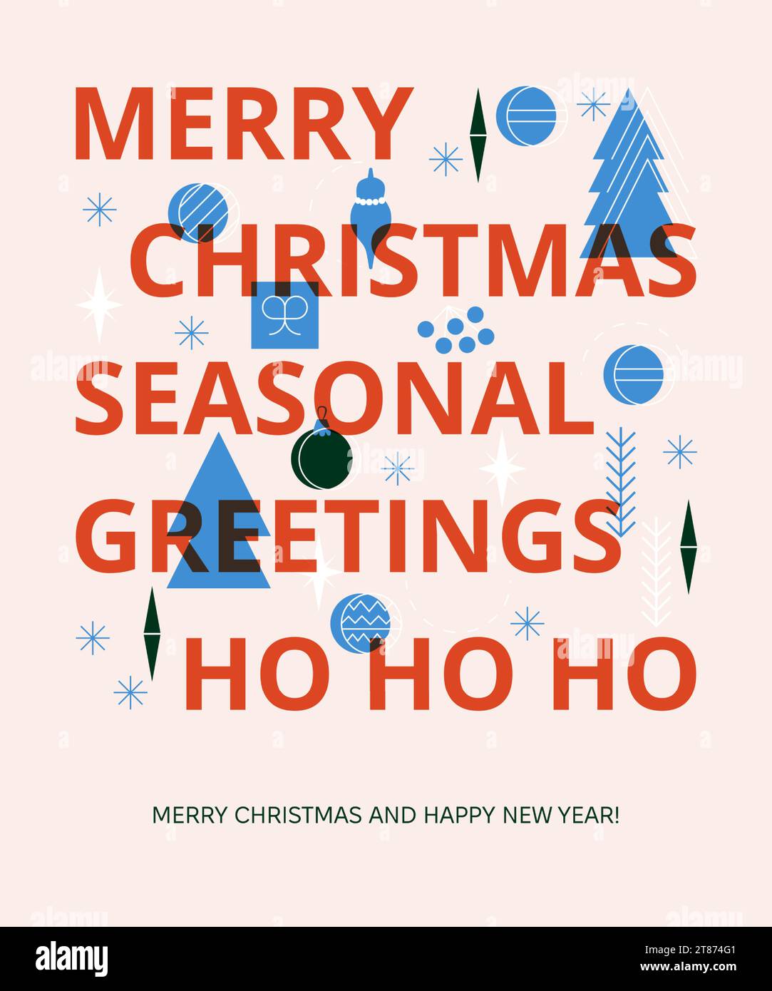 Christmas Seasonal Greetings Postcard Stock Vector Image & Art - Alamy