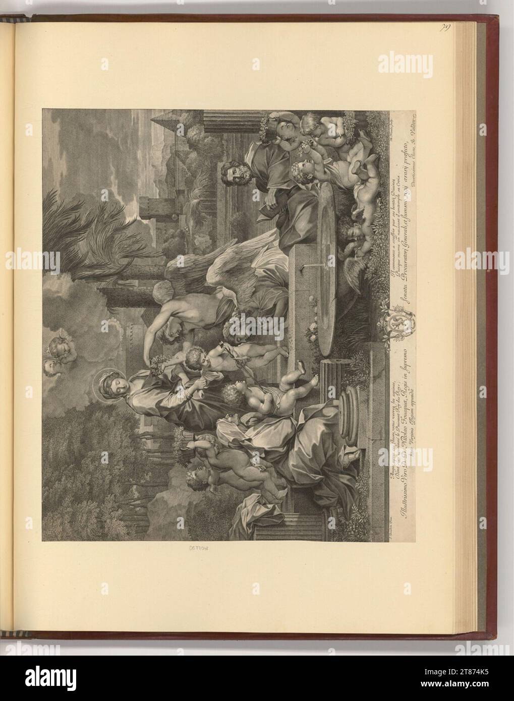 Michel Natalis (Engraver) Holy family with two angels in a landscape ...