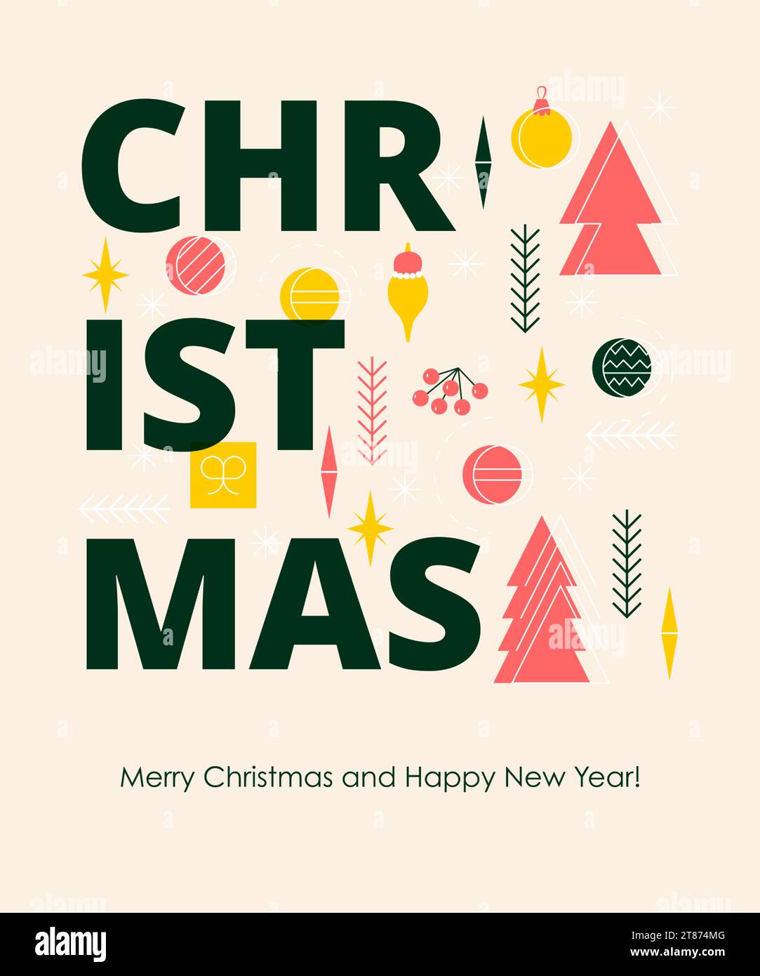 Christmas Greeting Postcard Stock Vector Image & Art - Alamy