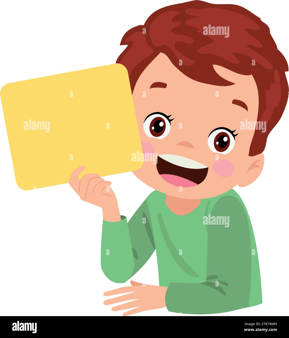 Boy showing blank board Stock Vector Images - Alamy