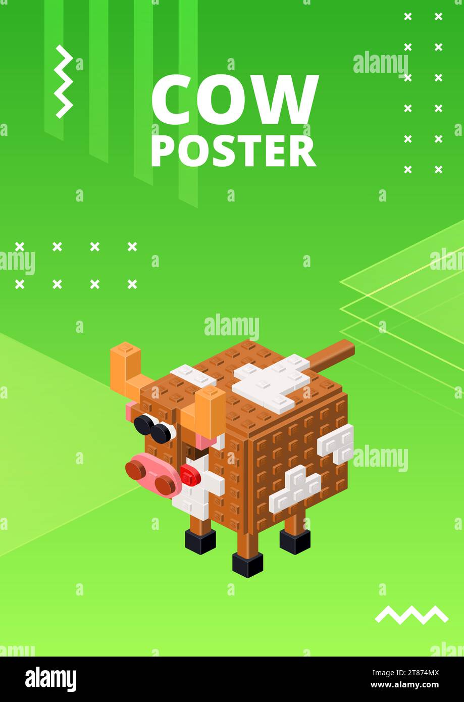 Cow poster for print and design. Vector illustration Stock Vector Image ...