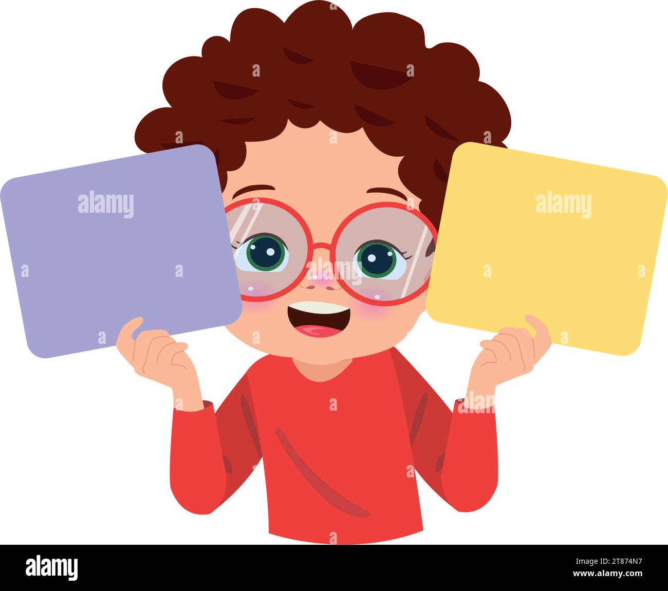 cartoon boy holding blank paper Stock Vector Image & Art - Alamy