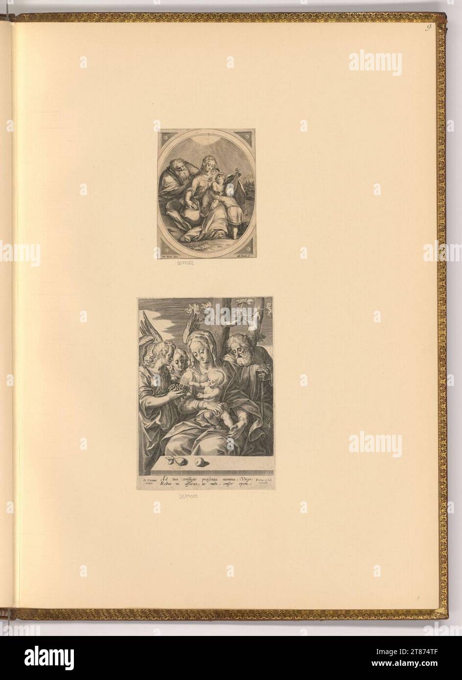 Gijsbert van Veen (Engraver) Holy family with Johannesknaben (Oval ...