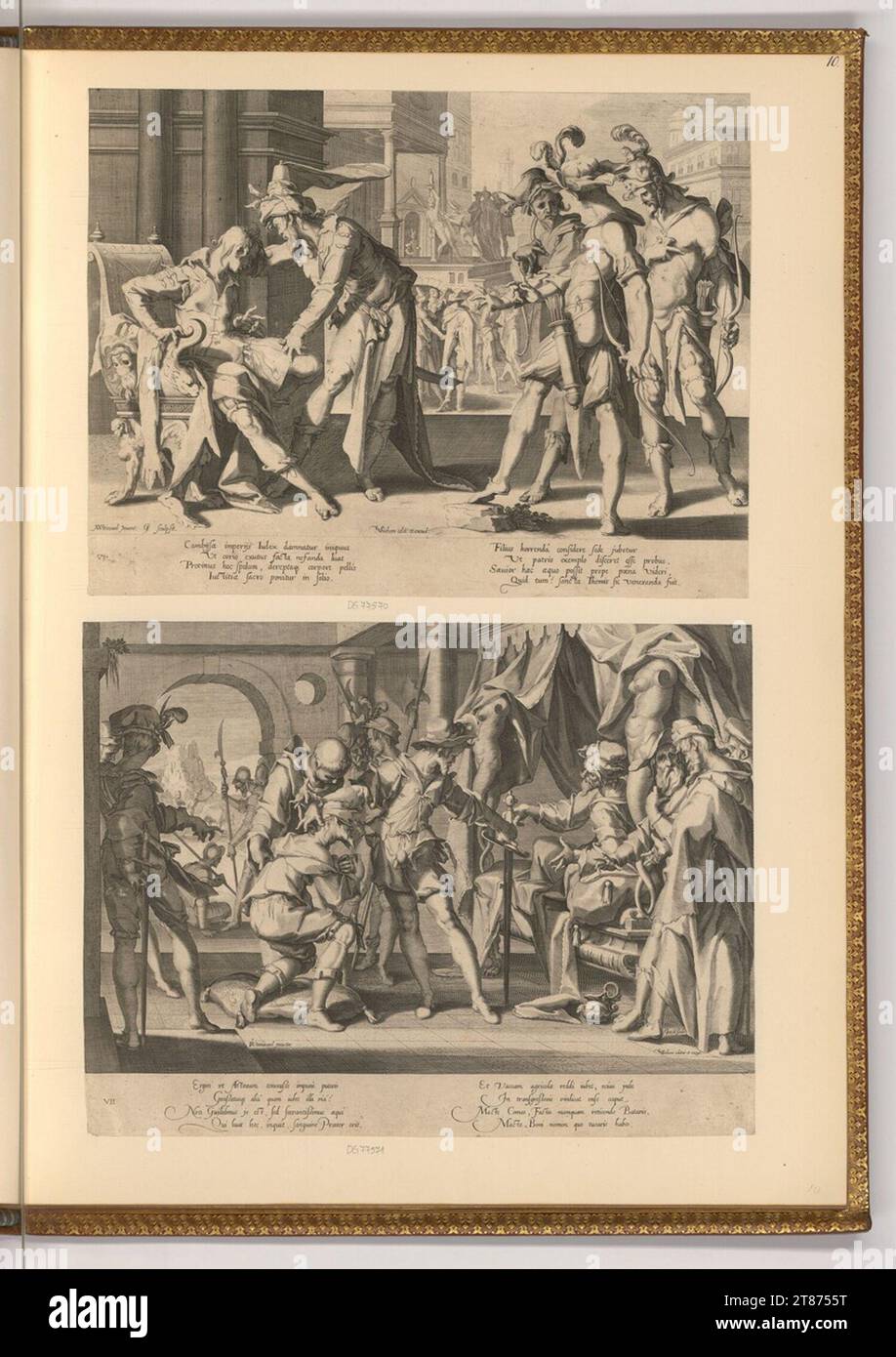 Willem van Swanenburg (Engraver) The judgment of the chamois: the son ...