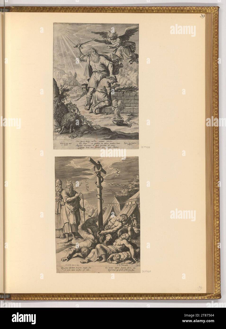 Egbert van Panderen (Engraver) Abraham's victim; Moses and the brazen ...