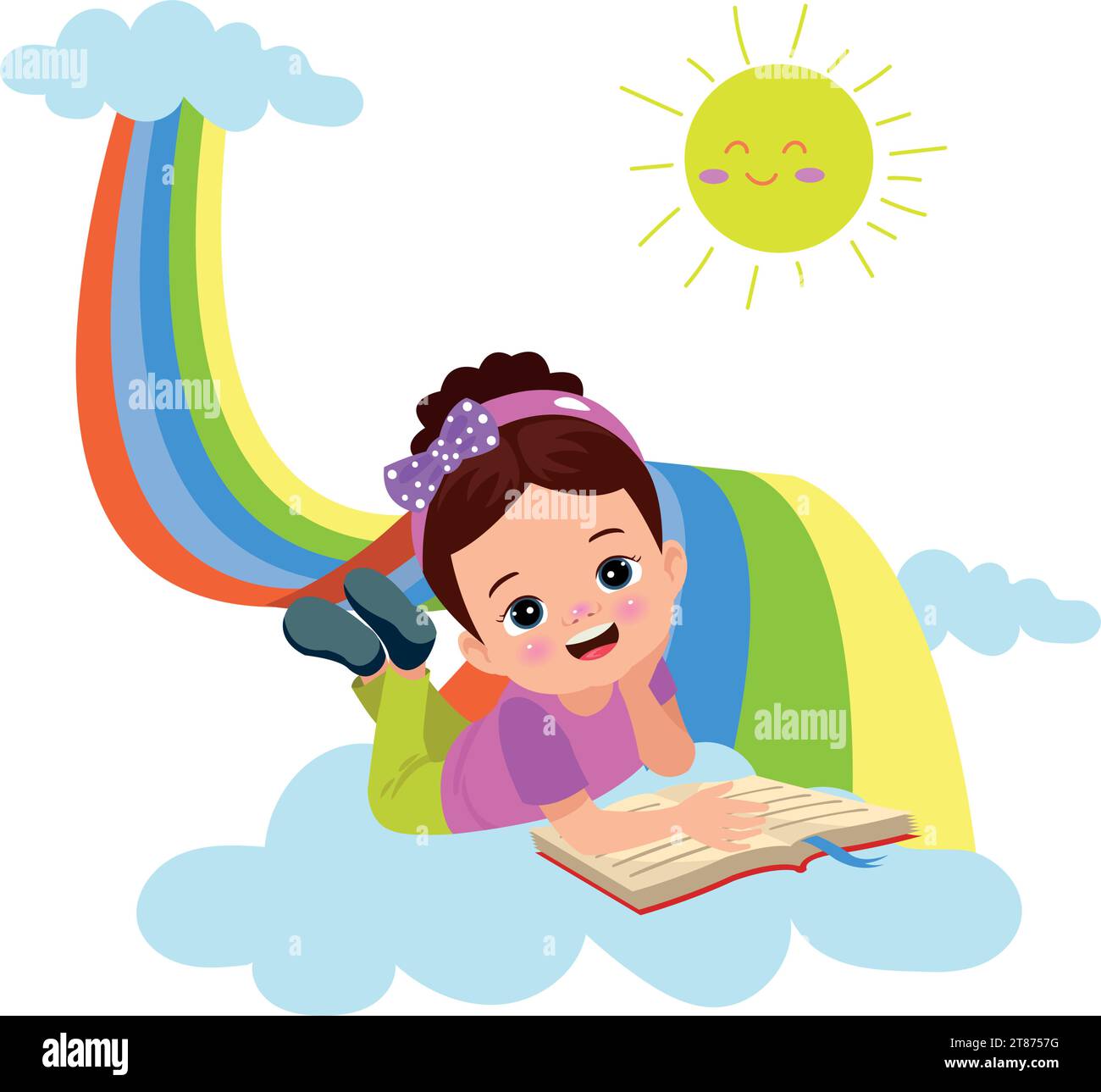 cute happy boy reading a book Stock Vector Image & Art - Alamy