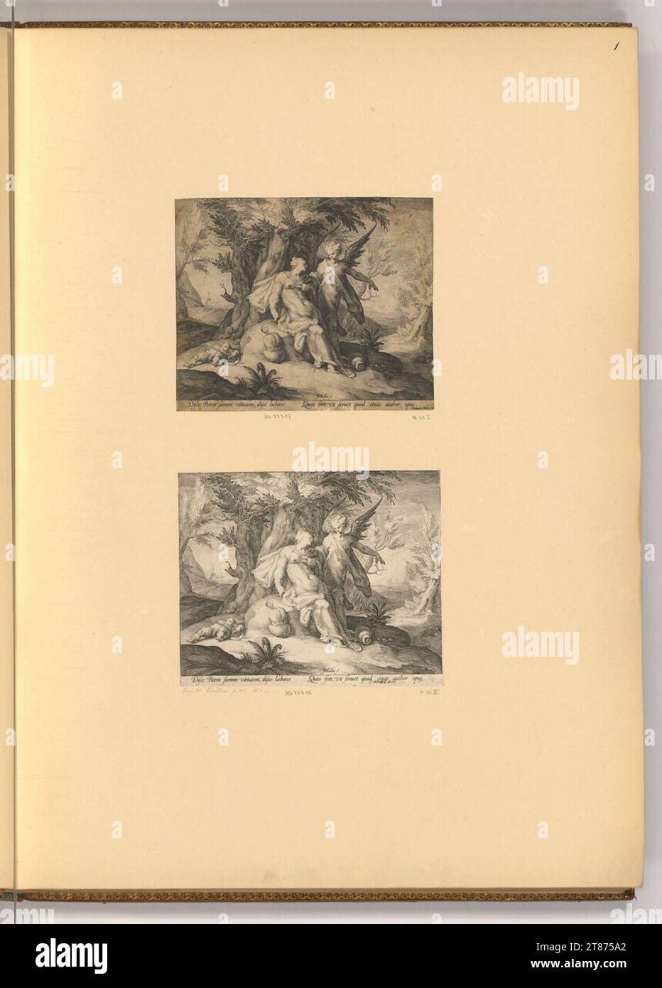 Jan Harmensz. Muller (Engraver) Hagar comforted in the desert from an ...