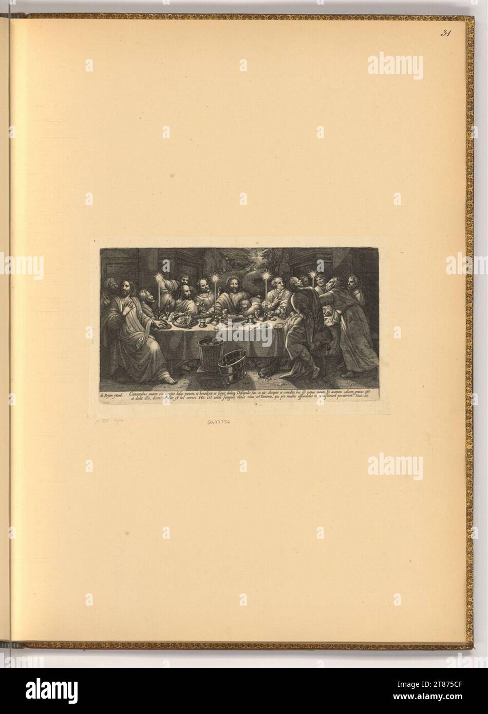 Jan Harmensz. Muller Last Supper. Copper engraving print 17. Century ...
