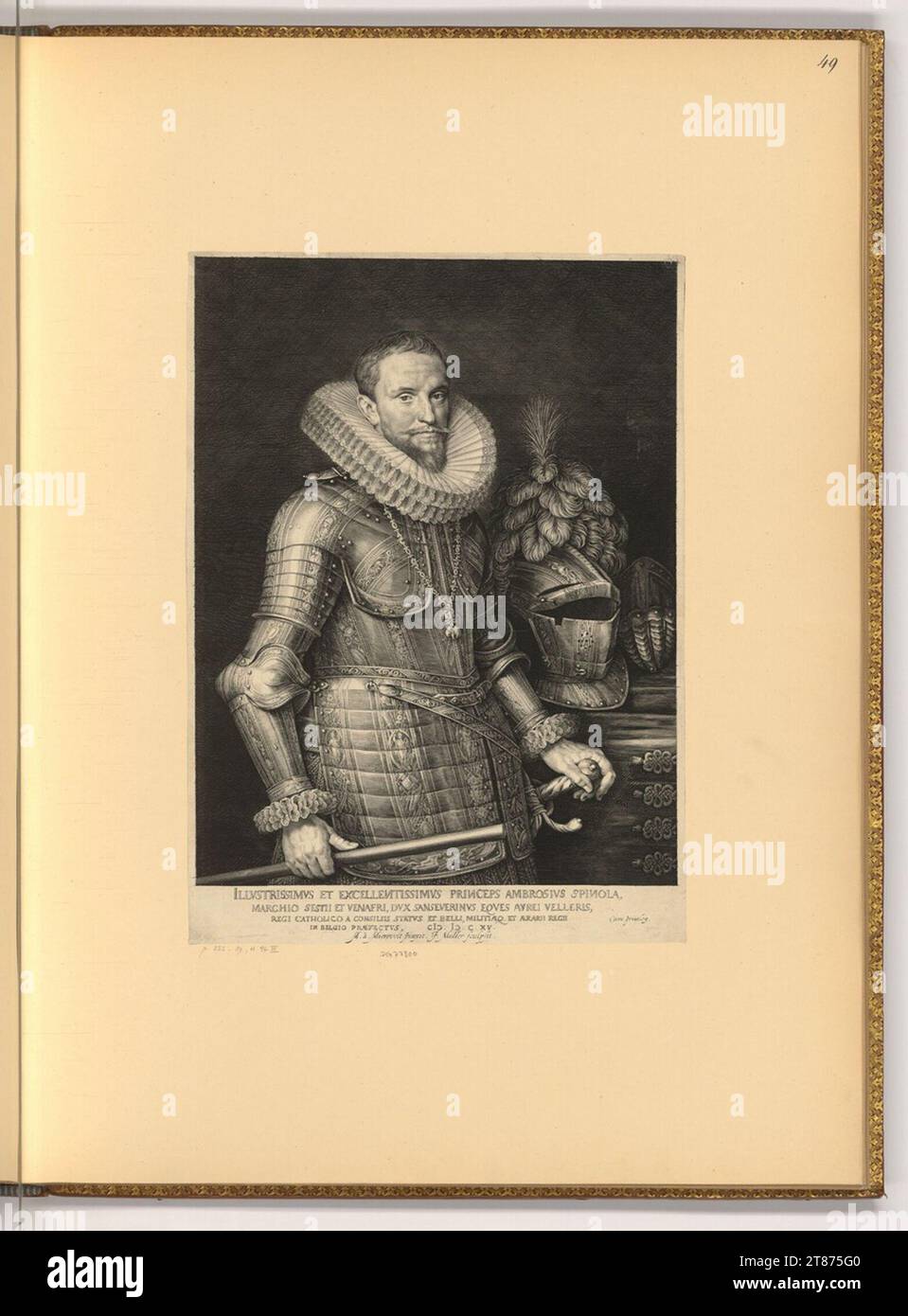 Jan Harmensz. Muller (Engraver) Portrait Ambrosius Spinola in the Harey. Copper engraving print ...