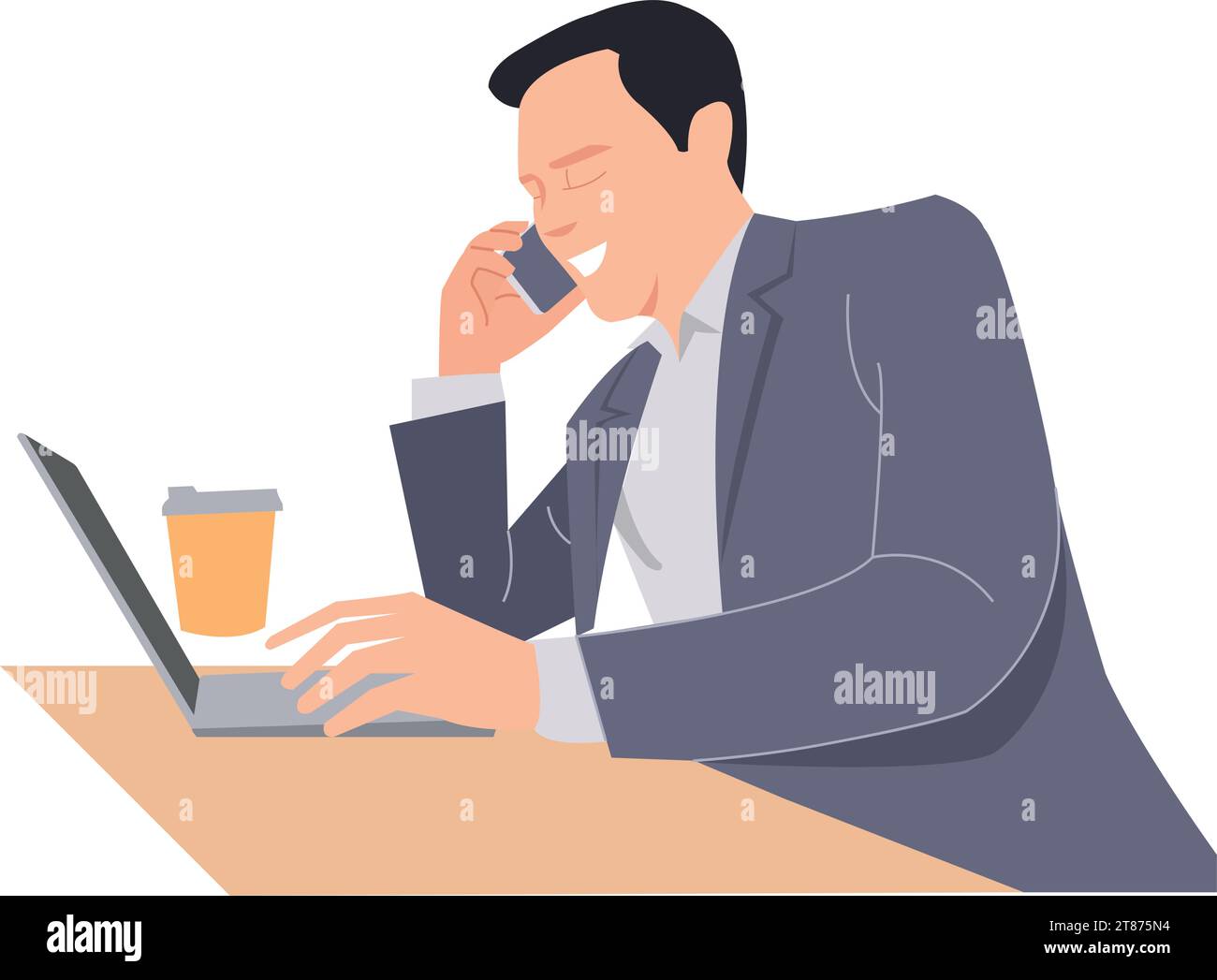 Guy talking phone Stock Vector Images - Alamy