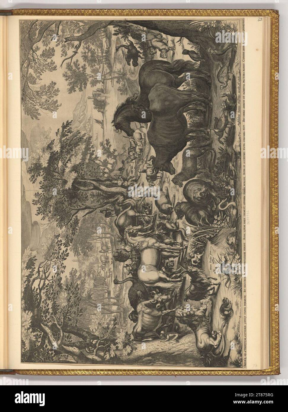Simon Frisius (Engraver) Orpheus enchants the animals. etching 1618 ...