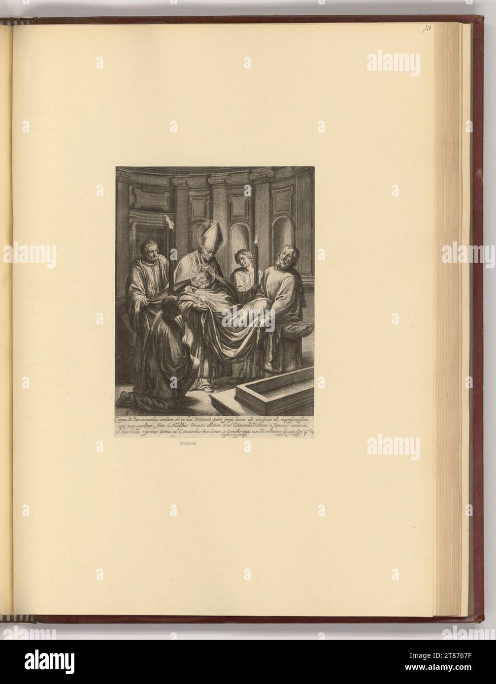 Pieter de Bailliu (Engraver) The burial of St. Peter. Copper engraving ...