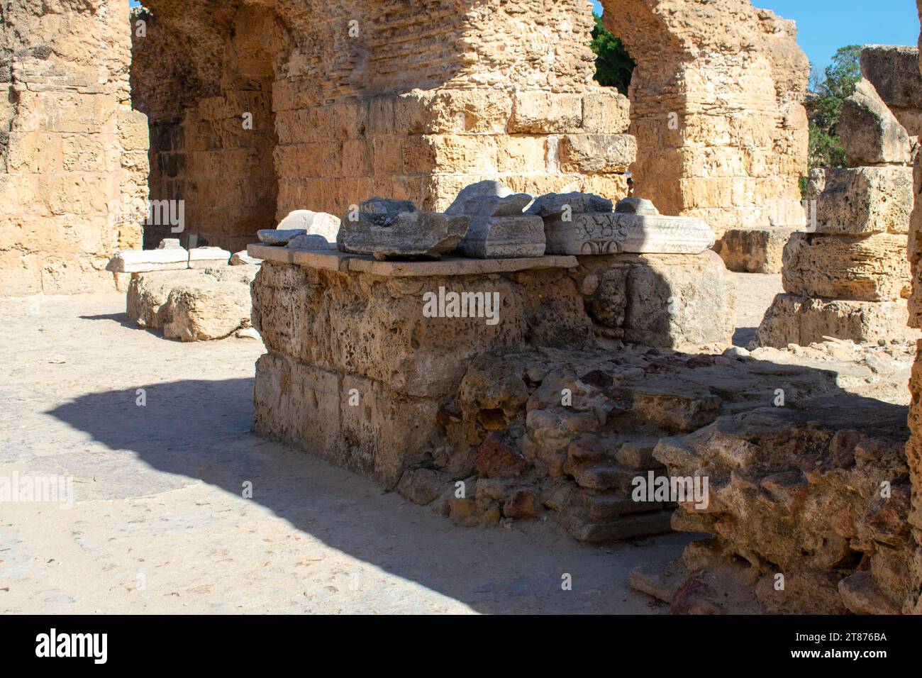 Ruins of Ancient city Carthage near Tunis, Tunisia. Archaeological site ...