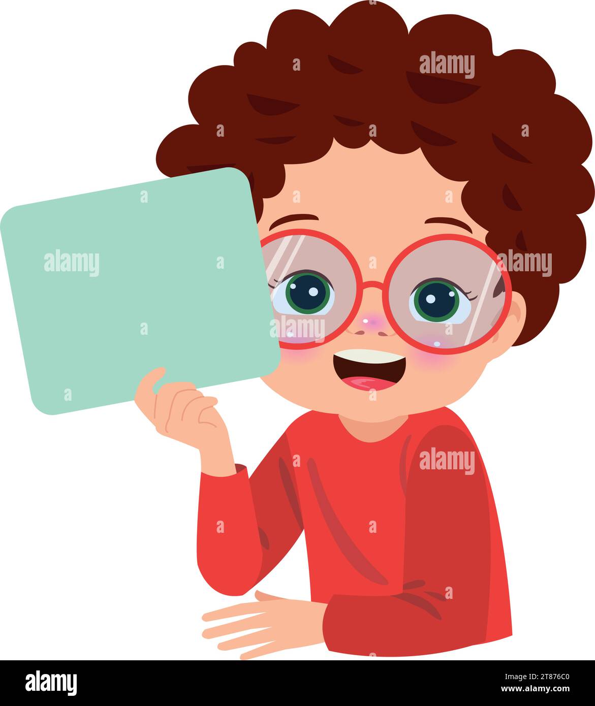cartoon boy holding blank paper Stock Vector Image & Art - Alamy