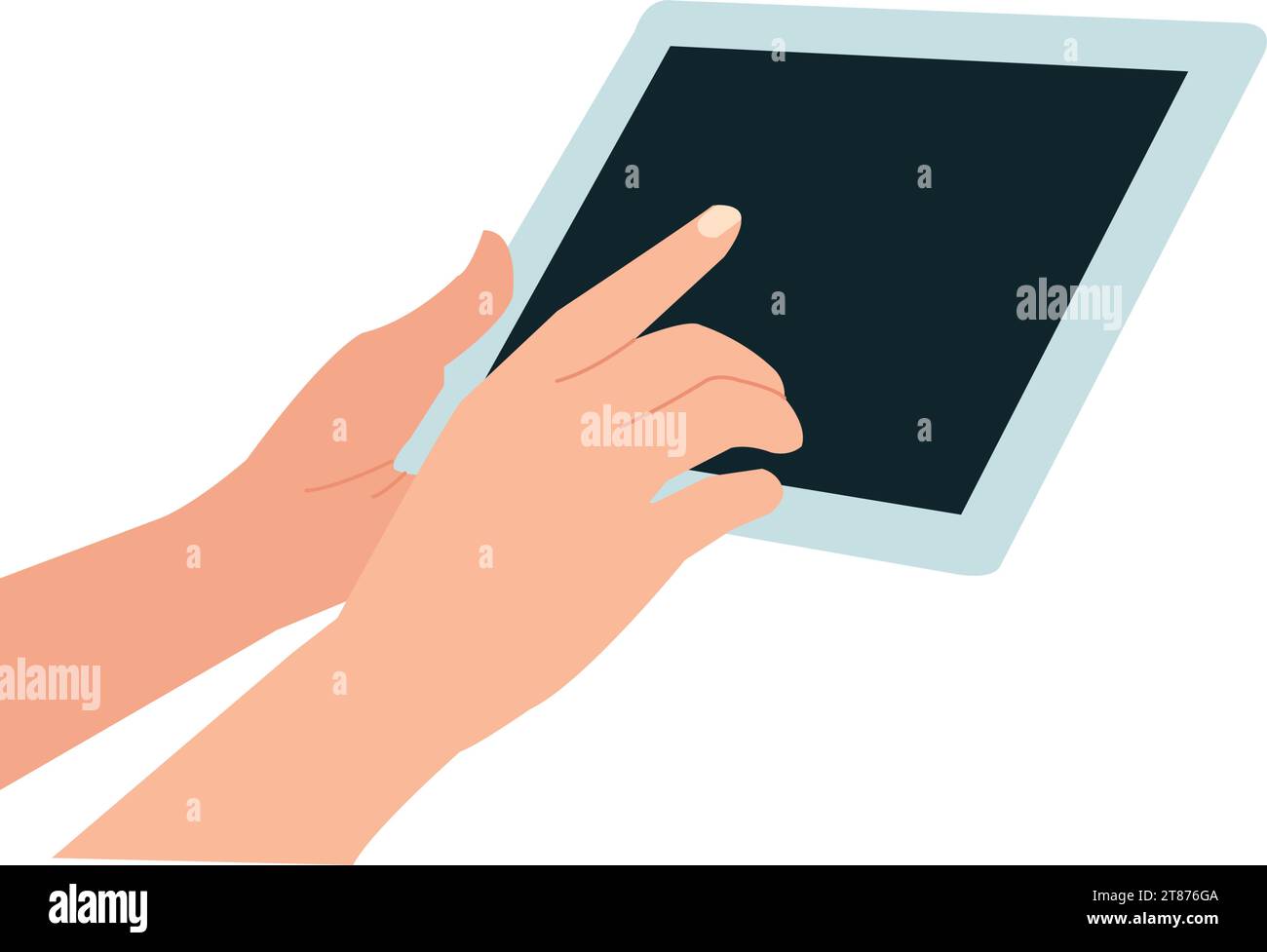 Man holding showing tablet Stock Vector Images - Alamy