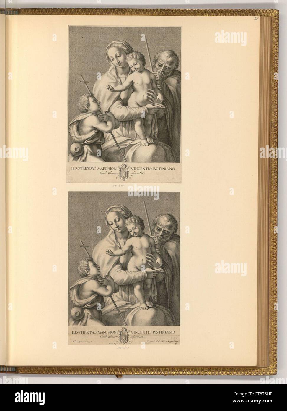 Cornelis Bloemaert (Engraver) Holy family with the John's boy. Copper ...