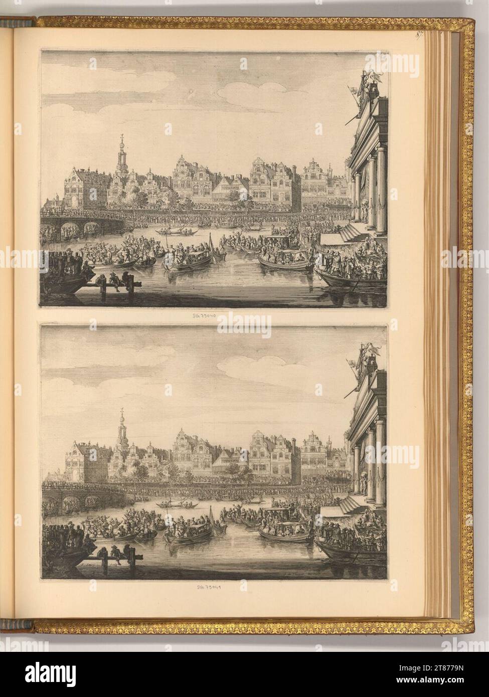 Salomon Savery (Engraver) Solemn procession with sham marine fights on ...