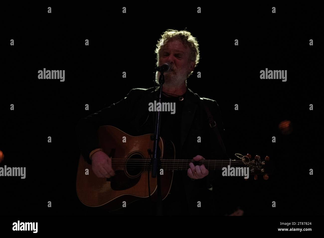 Irish singer and song-writer, Glen Hansard, performing with his band at ...