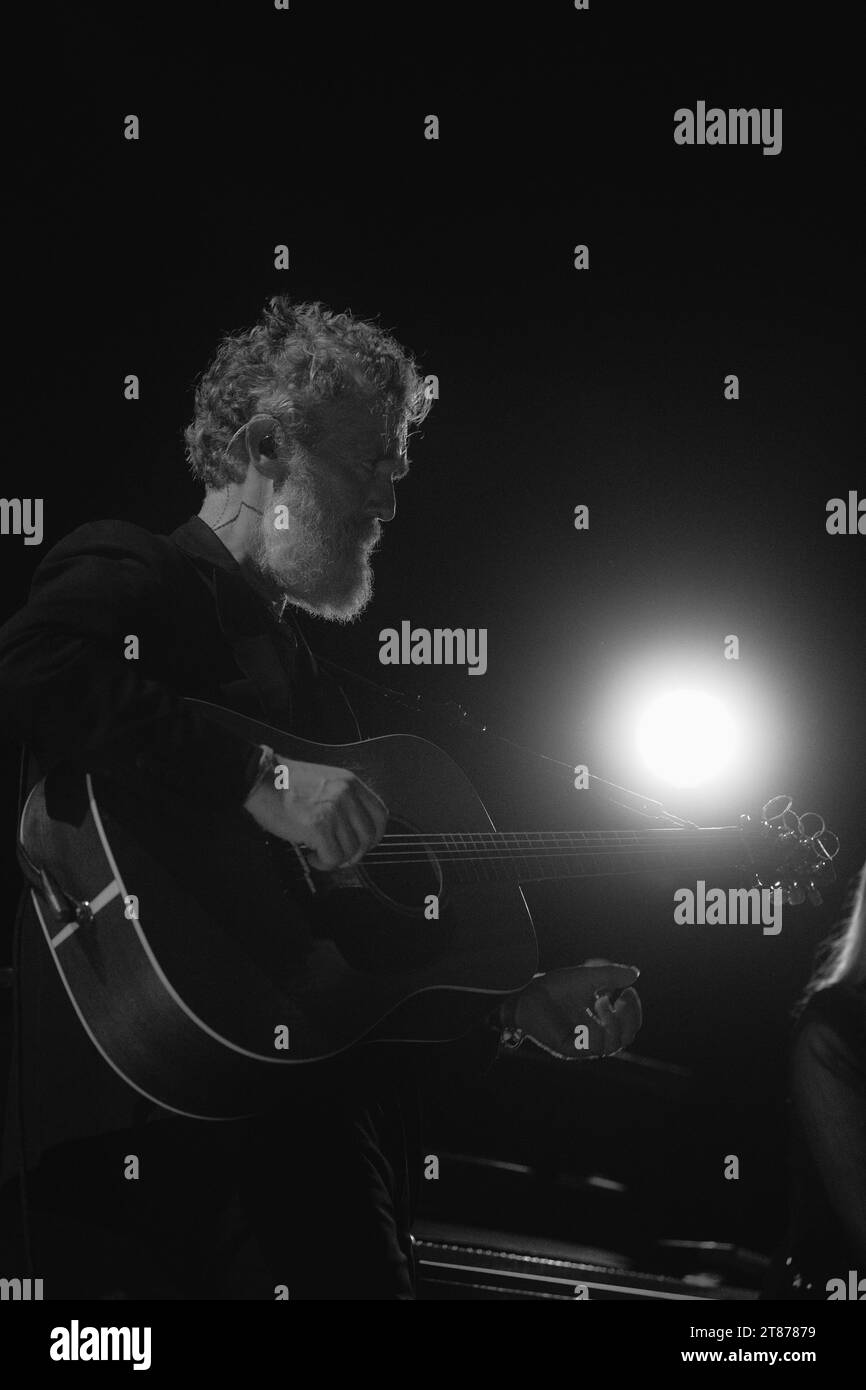 Irish singer and song-writer, Glen Hansard, performing with his band at ...