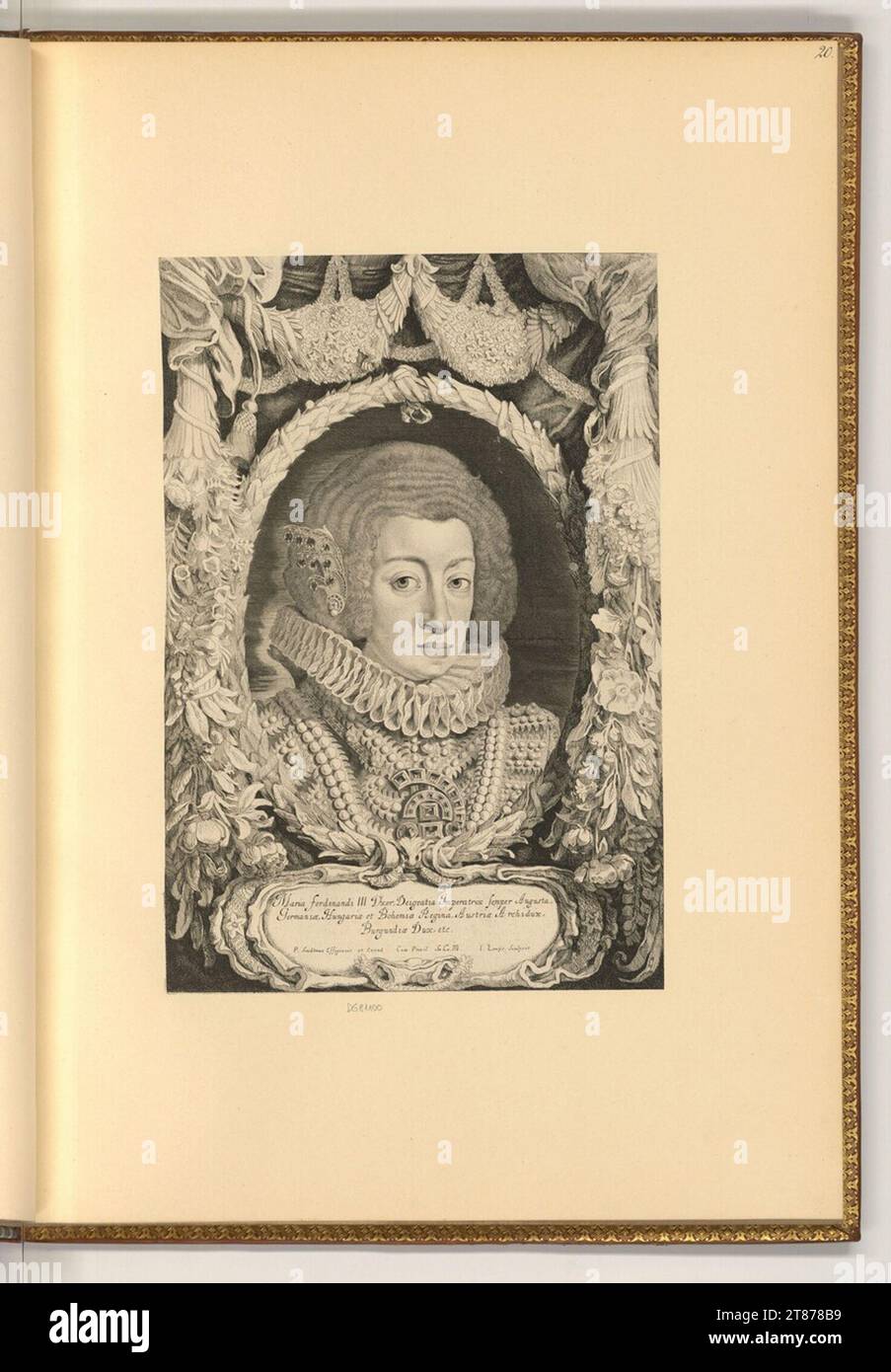 Jacob Louys (Engraver) Portrait Maria, wife of Fedinand III .. etching ...